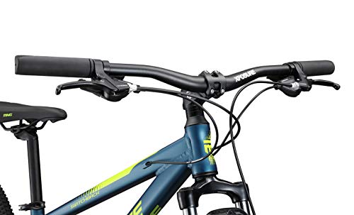 Mongoose Switchback Youth Mountain Bike with 24-Inch Wheels in Navy Blue, Aluminum Hardtail Frame, 8-Speed Drivetrain, and Mechanical Disc Brakes