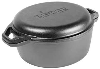 Lodge Cast Iron Chef Style 6-Quart Double Dutch Oven