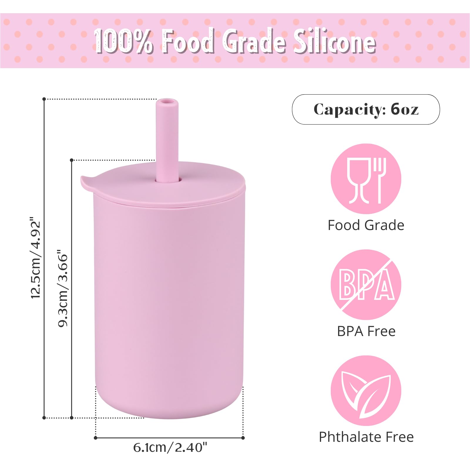 Mintlyfe Toddler Straw Cup, 100% Food Grade Silicone Training Cup for Baby, Trainer Cup Toddler Training Straw Cup for Boys and Girls, Unbreakable (Muted/Blush/Apricot)