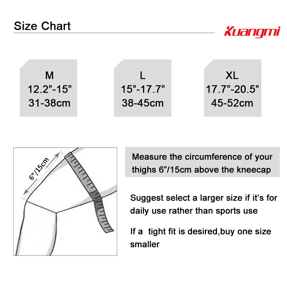 Kuangmi Compression Knee Sleeve Copper Knee Brace Support for Running,Basketball,Joint Pain Relief,Arthritis,Injury Recovery - Single Wrap (Large(Single), Black(Advanced))