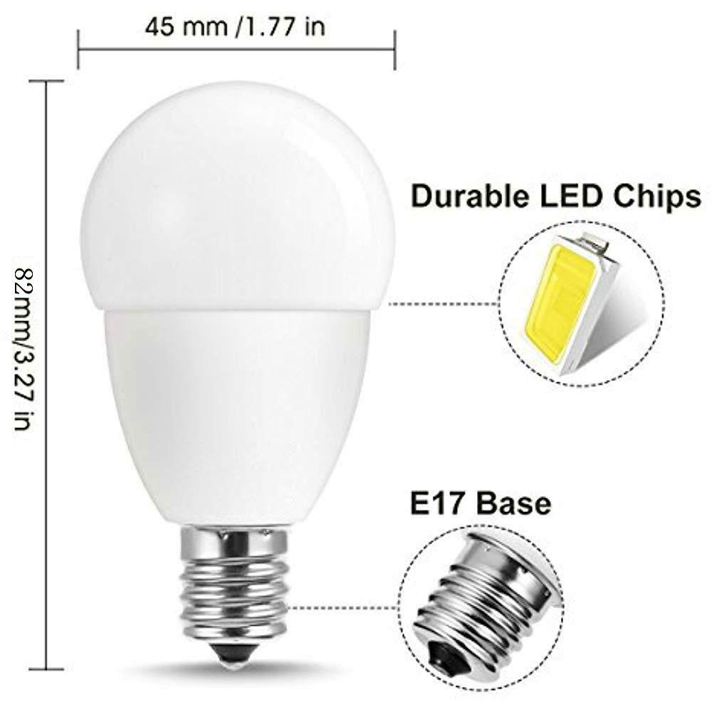 Lxcom Lighting E17 LED Bulb 6W Globe Light Bulbs E17 Intermediate Base 50W Incandescent Bulb Equivalent G14 LED Bulbs Warm White 3000K 600LM for Home Office Restaurant, 4 Pack