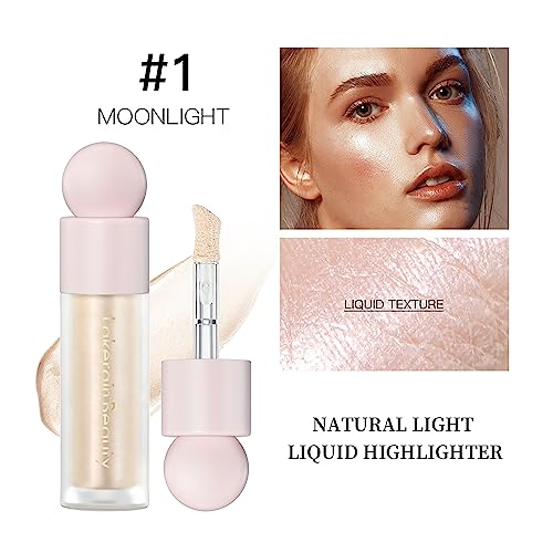 Liquid Highlighter Stick,Contour Highlighter Makeup Stick for Face Body,Moisturizing Waterproof Lightweight Cream Face Luminizer Illuminator,Natural Glossy Face Highlighter Makeup(#01-Moonlight)