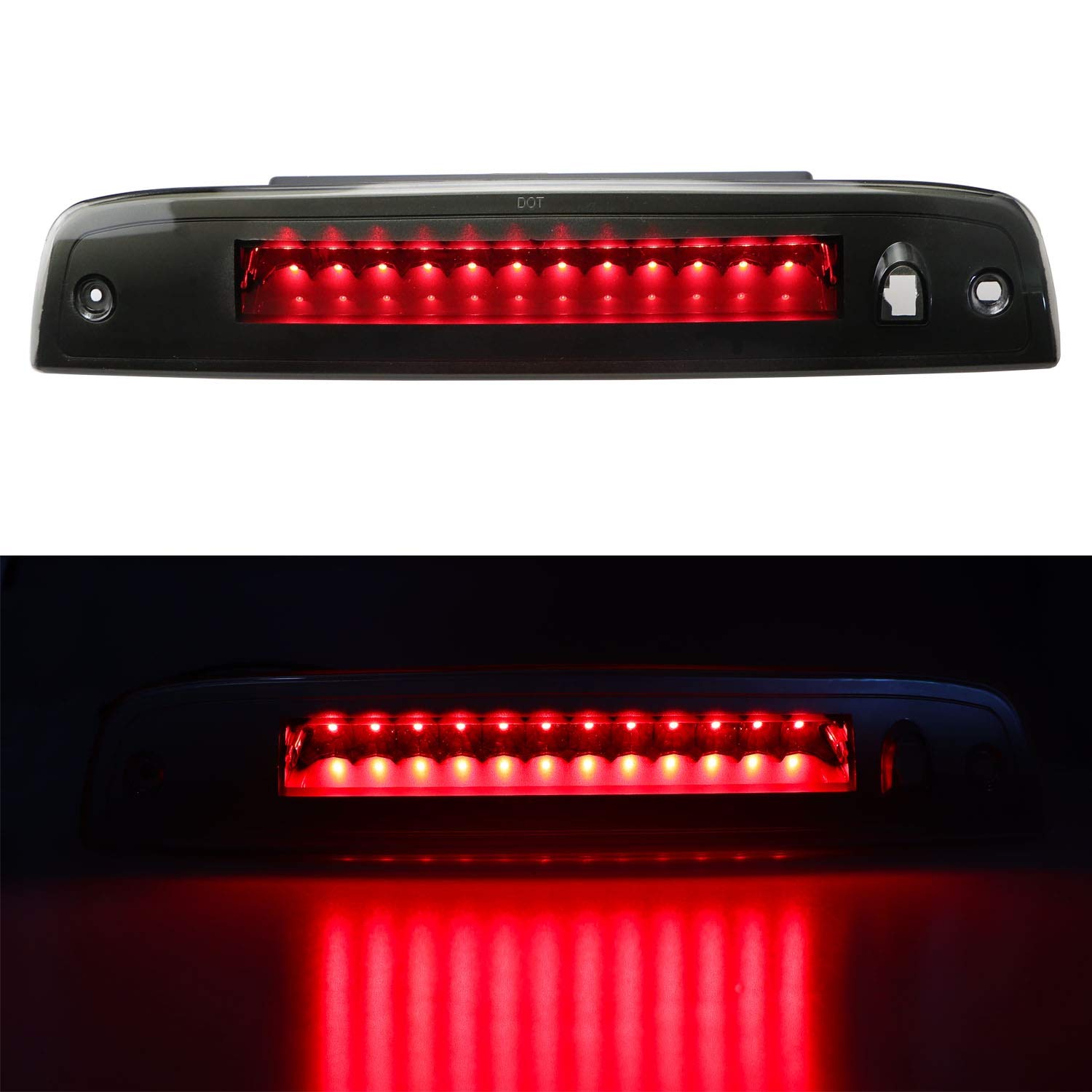 LED Third 3rd Brake Cargo Light fit for Ford Expedition 2003-2016,fit fo Lincoln Navigatorr 2003-2016, High Mount Stop Tail Light (Chrome Housing Red Lens)