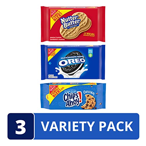OREO, CHIPS AHOY! & Nutter Butter Cookies Variety Pack, Family Size, 3 Packs