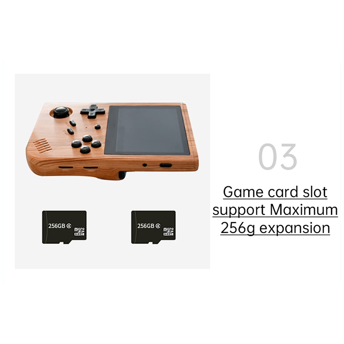 RAHEL RG351V 3.5-inch Retro Handheld Game Console for Kids and Adults, Mini HD IPS Screen Console Built-in 128G TF Card 10,000 Games - Grey