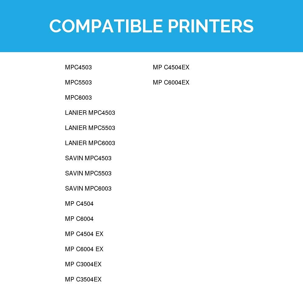 LD Compatible Toner Cartridge Replacement for Ricoh MP C6003 (Black, Cyan, Magenta, Yellow, 4-Pack) Compatible with MPC4503 MPC5503 MPC6003 MP C3004ex MP C3504ex MP C4504 MP C4504 e