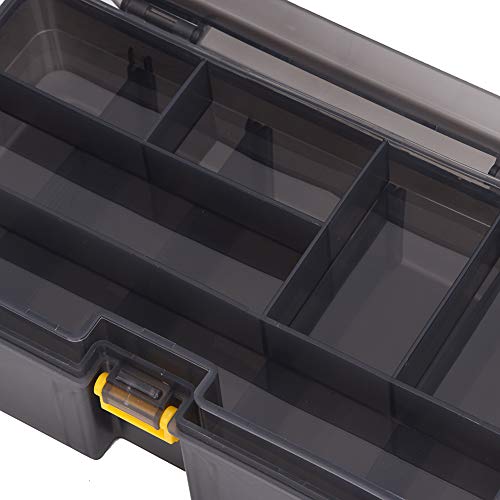 Plastic Fishing Box, Double Layers Fishing Accessories Removable Compartment Humanized Hanging Hole Design for Travel for Outdoor