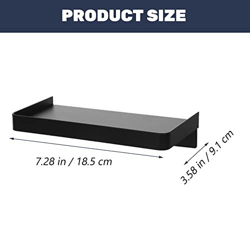 Zerodeko Phone Stand Black Floating Shelves Bathroom Organizer Wall Mounted Bathroom Small Wall Shelves Phone Shelf Makeup Organizer Space Bathroom Shower Shelves Small Shelf