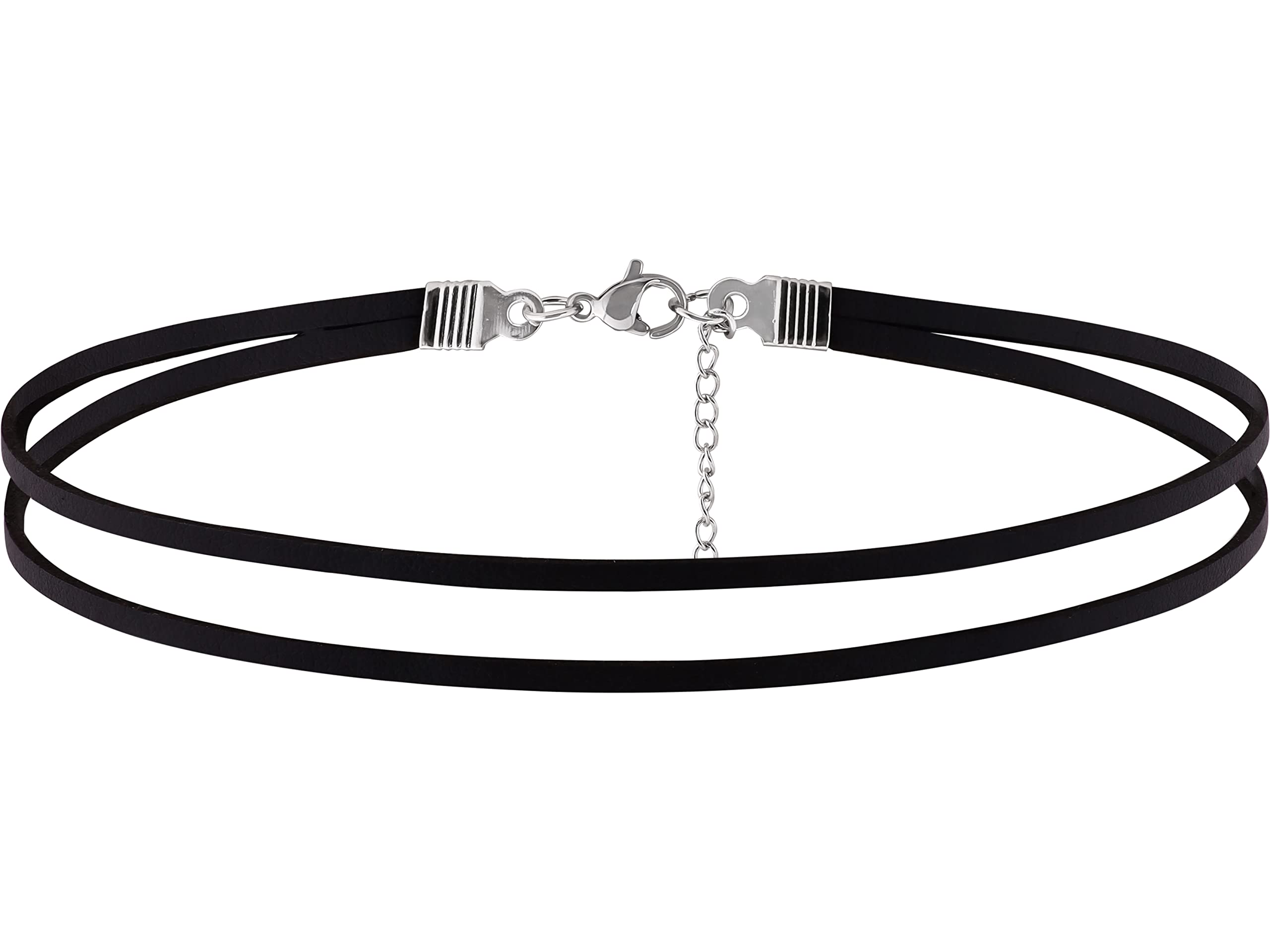Sacina Goth Hippie Black Faux Leather Choker, Dainty Choker Necklace, Halloween Christmas New Year Jewelry Gift For Women