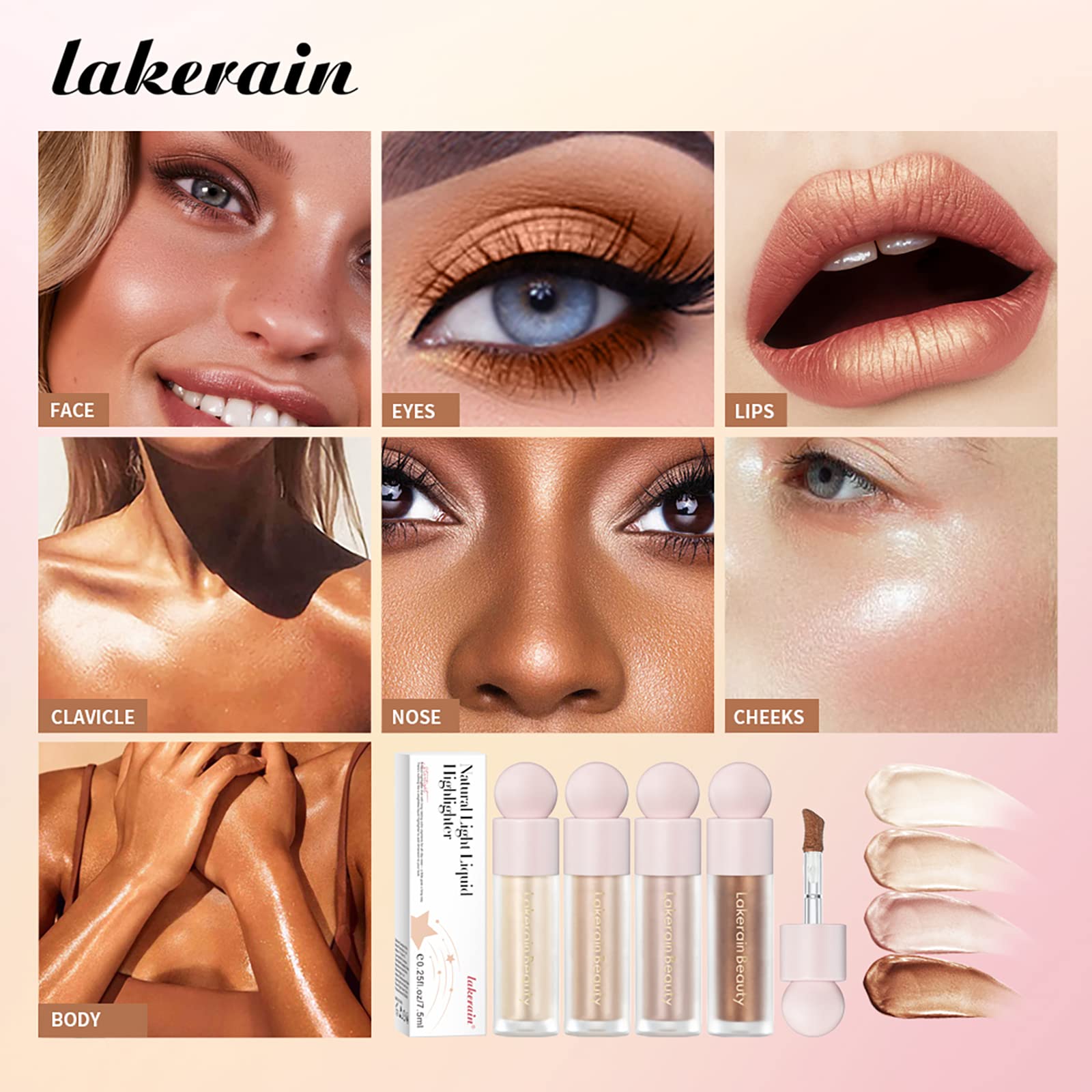 Liquid Luminizer,Body Luminizer, Face Body Highlighter,All In One Makeup Liquid Illuminator,Waterproof Moisturizing Light Shimmer Illuminator for Face & Body(#1-MOONLIGHT)