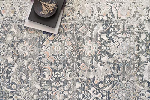 Loloi II Lucia Collection LUC-01 Accent Rug 2'-0" x 3'-0" Grey/Sunset Rectangular 0.25" Thick
