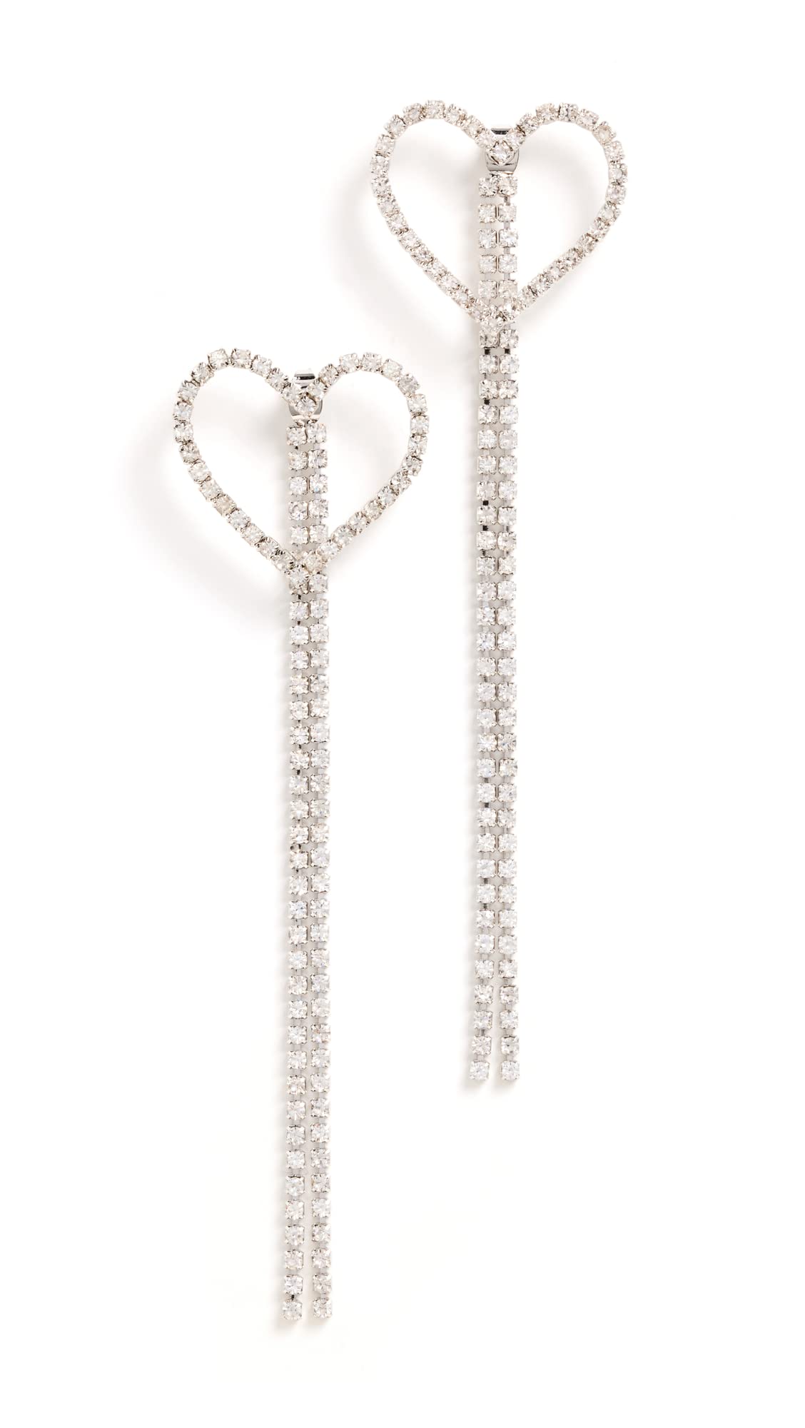 SHASHI Women's Heart Rhinestone Drop Earrings, White Gold, One Size