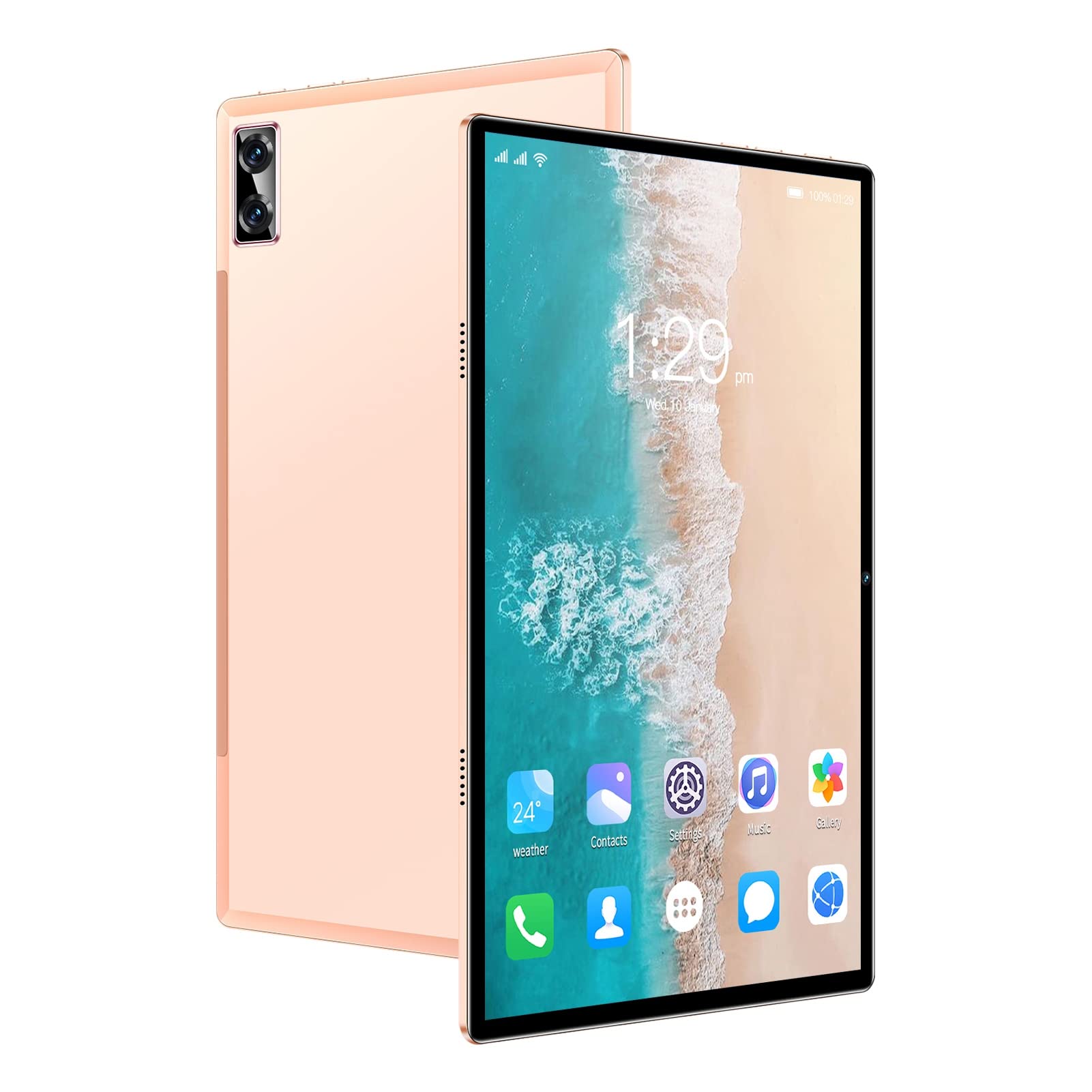 VINGVO Tablet PC, Call Support 6G RAM 256G ROM 10 Inch Tablet 5G WiFi Dual Band for Travel (Gold)