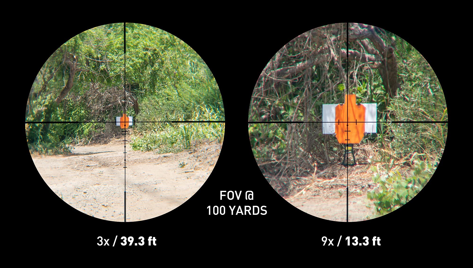 Monstrum 3-9x32 AO Rifle Scope with Illuminated Range Finder Reticle and Parallax Adjustment | ZR255 H-Series Offset Scope Mount | Monstrum Flip Up Lens Cover Set | Bundle