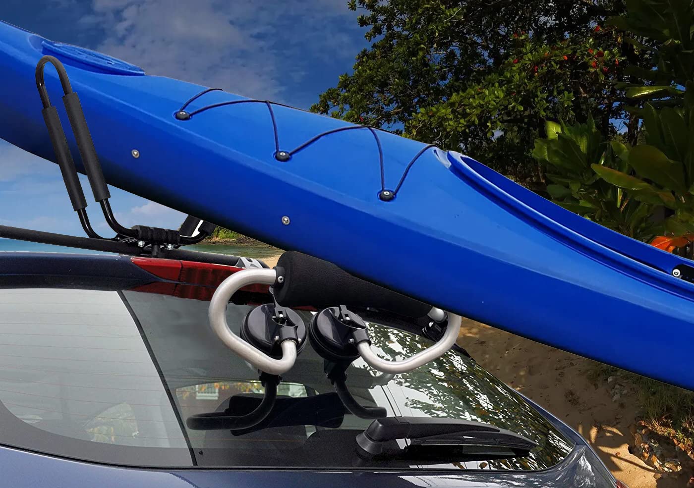 Kayak Roller Loader,Power Assist System for Kayak Placement on The roof,Heavy-Duty Suction Cups,Push up The Kayak on The car roof