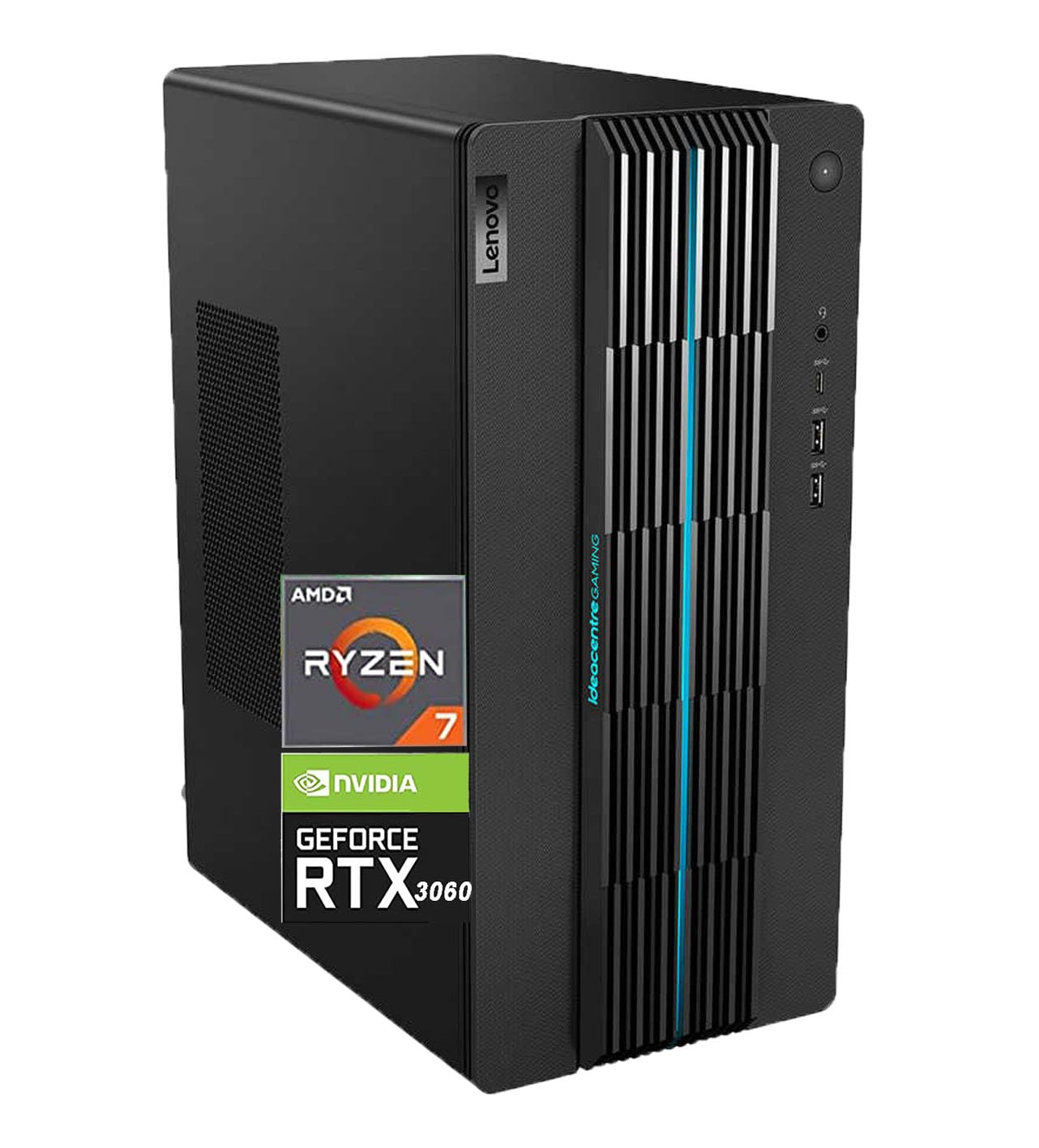 Lenovo IdeaCentre Gaming Desktop, AMD Ryzen 9 5700G (8-core) Processor (Beat i7-12650H), NVIDIA GeForce RTX 4060 Graphics, 16GB RAM, 512GB SSD, 1TB HDD, Wired Keyboard, Wifi6, Windows 11 Home