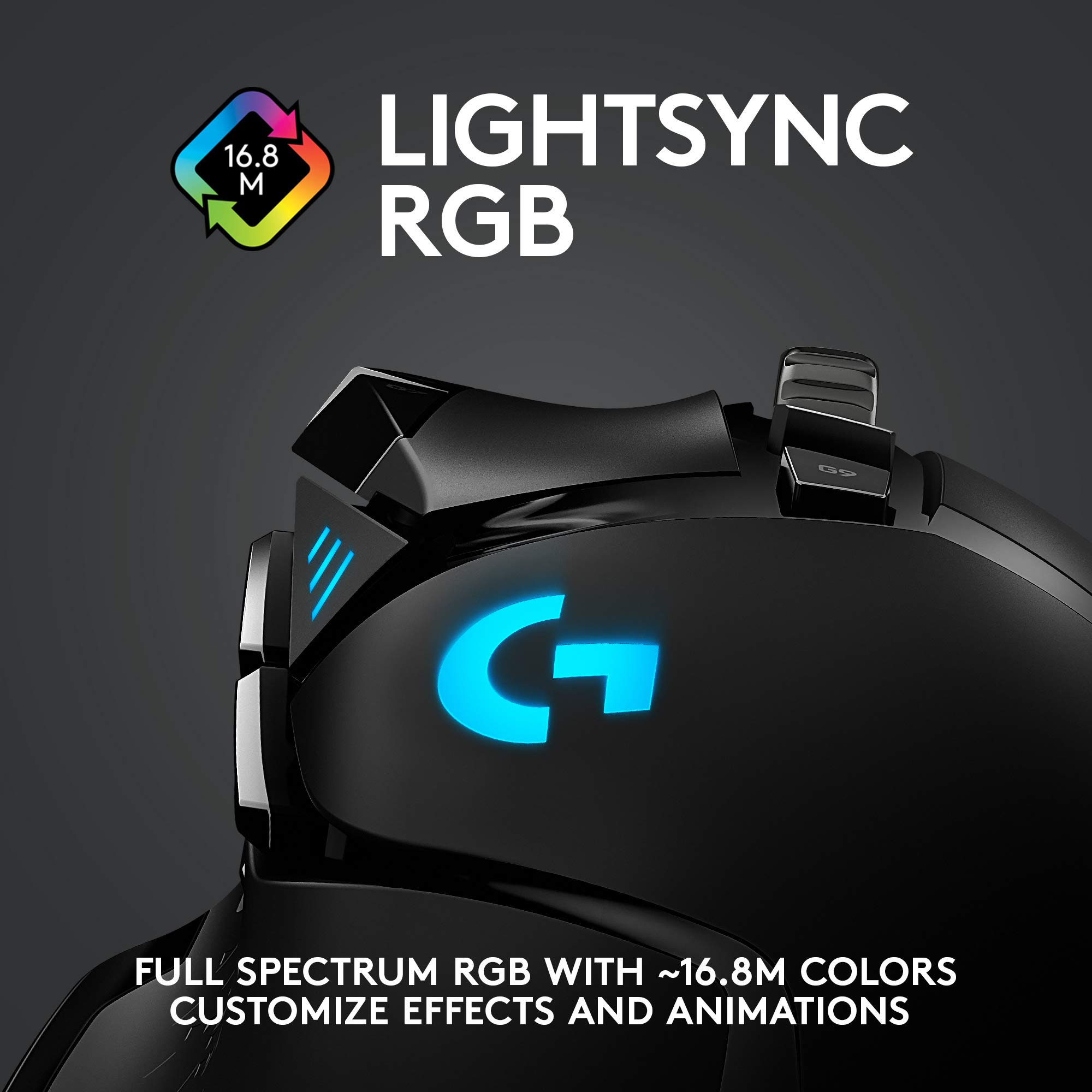 Logitech G502 Lightspeed Wireless Gaming Mouse, 25K Hero Gaming Sensor, 25600 DPI, RGB, Ultra-Light, 11 Programmable Buttons, Long Life Battery, PowerPlay-Compatible, PC - Black
