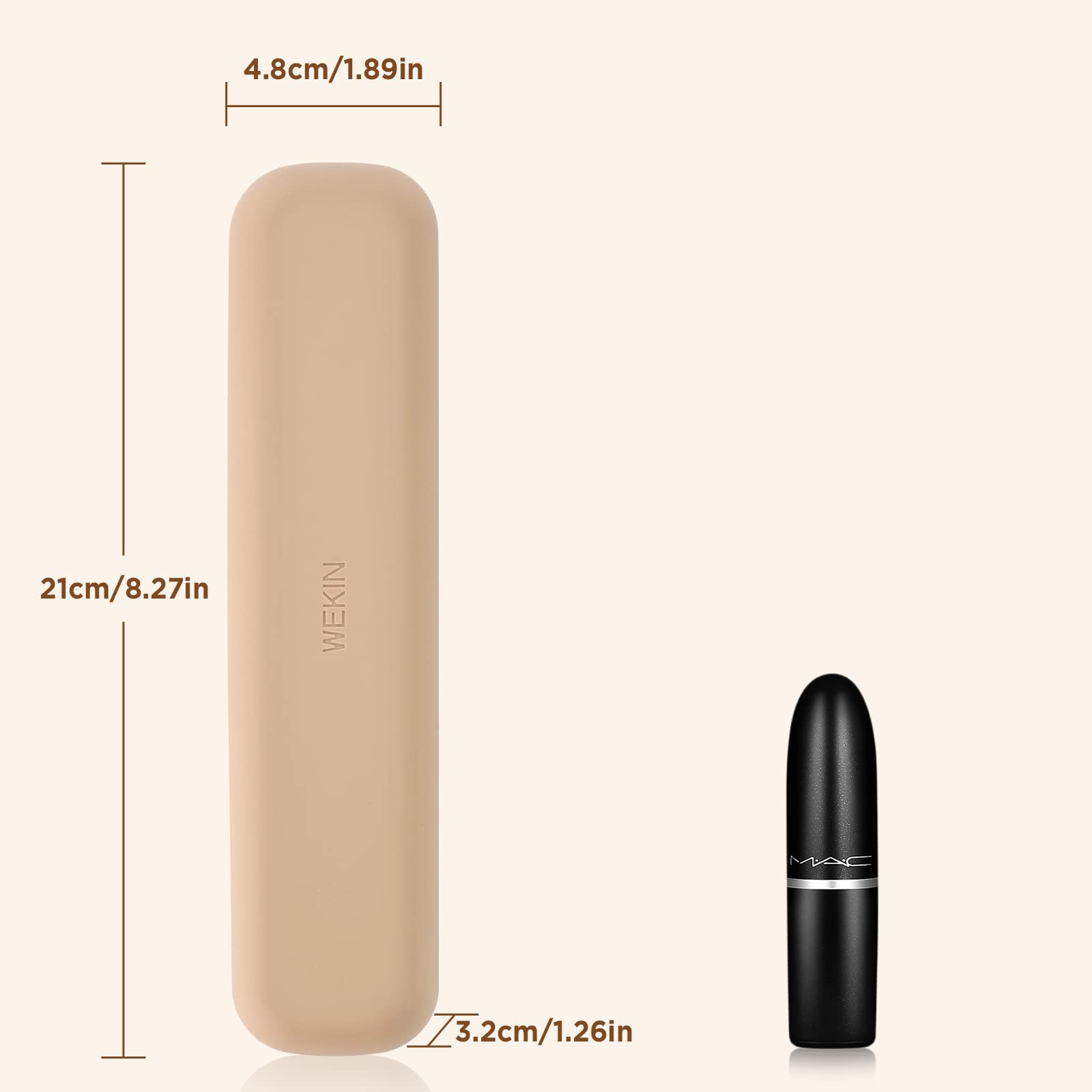 Wekin Makeup Brush Holder Travel, Silicone Portable Soft Cosmetic Brush Organizer Case Bag for Daily, Work, Gift,Business Cute Make-up Brushes Storage Tools for Vanity