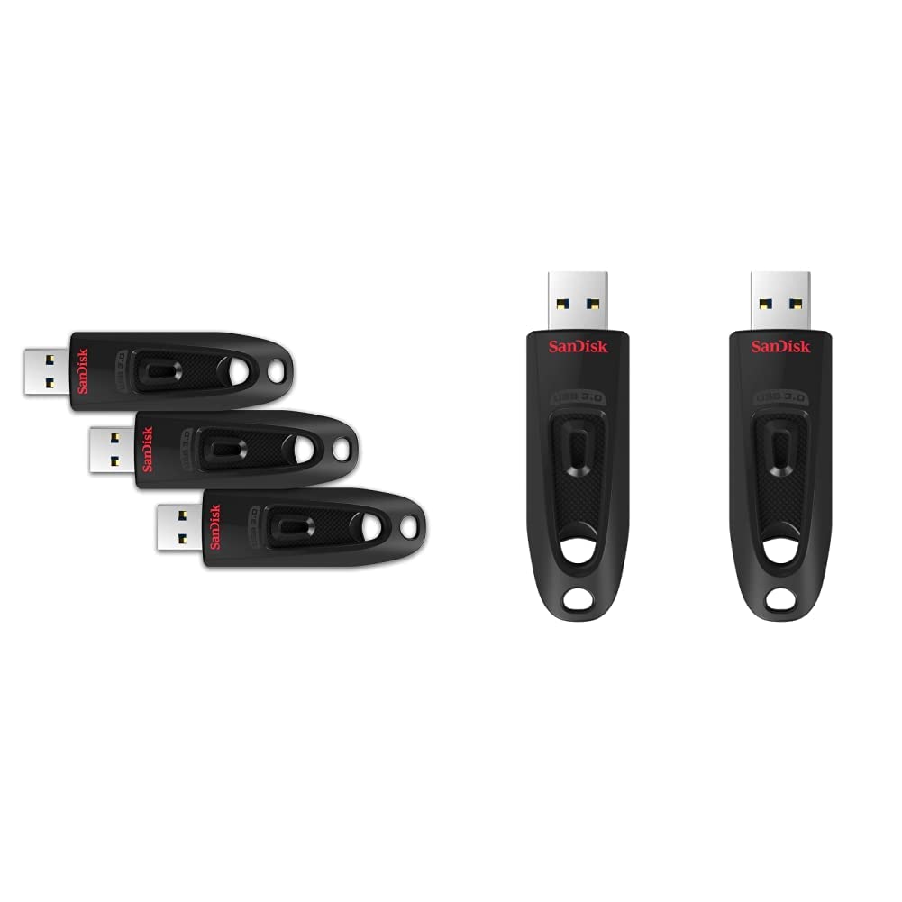 SanDisk 32GB 3-Pack Ultra USB 3.0 Flash Drive (3x32GB) - SDCZ48-032G-GAM46T & SanDisk 64GB 2-Pack Ultra USB 3.0 Flash Drive (2x64GB) - SDCZ48-064G-GAM462