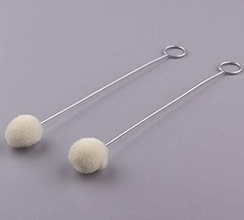 LASSUM 10 Pack Wool Daubers Ball Brush Leather Dye Tool Dye Dauber Dyeing Applicator with Metal Handle for DIY Crafts Projects