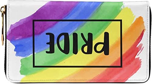 Rainbow Pride Leather Wallet Long Clutch Purse Fashion Wristlet Handbag