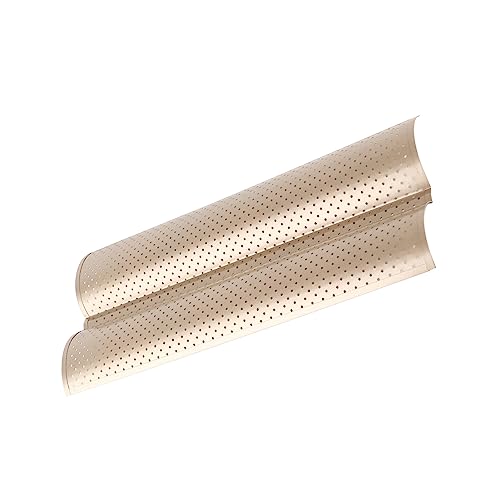 Zerodis Bread Baking Pan, 2 Slots Bread Baking Carbon Steel Baguettes Baking Tray Nonstick Easy to Wash Bakeware Toast Baking Bread Loaf Pan for Kitchen Cooking Baking