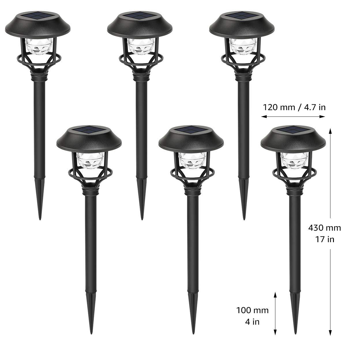 LE Solar Garden Lights, LED Pathway Lights Outdoor, Waterproof Solar Landscape Lights for Lawn, Patio, Yard, Garden, Walkway and More (6 Pack, Warm White)