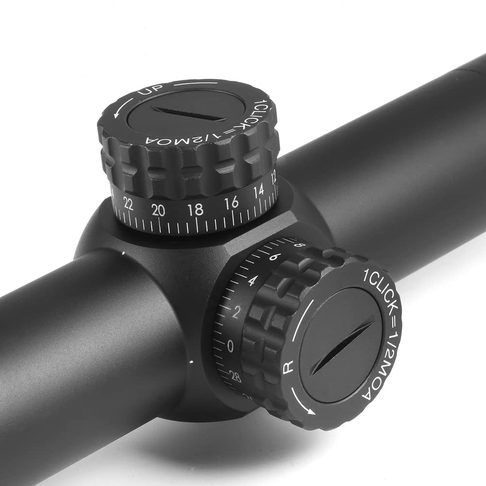 Nabila 1-5x24 Rifle Scope Second Focal Plane(SFP) Miling Reticle with Scope Rings 30mm Picatinny High Profile&Anti-Cant Level