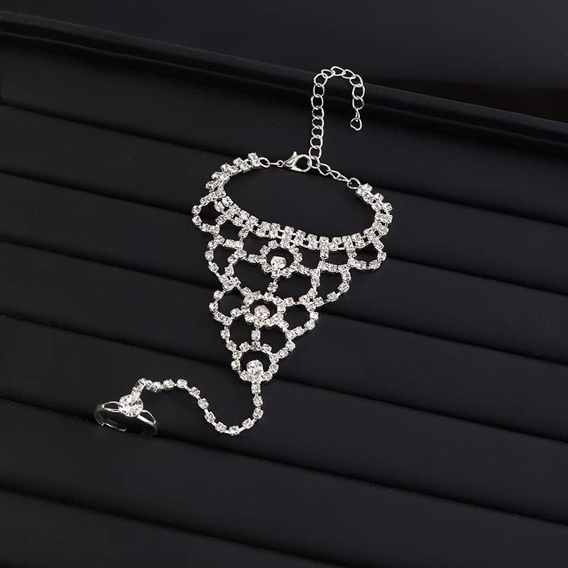 Octwine Bohemia Silver Simple Rhinestone Bracelet Jewelry for Women and Girls