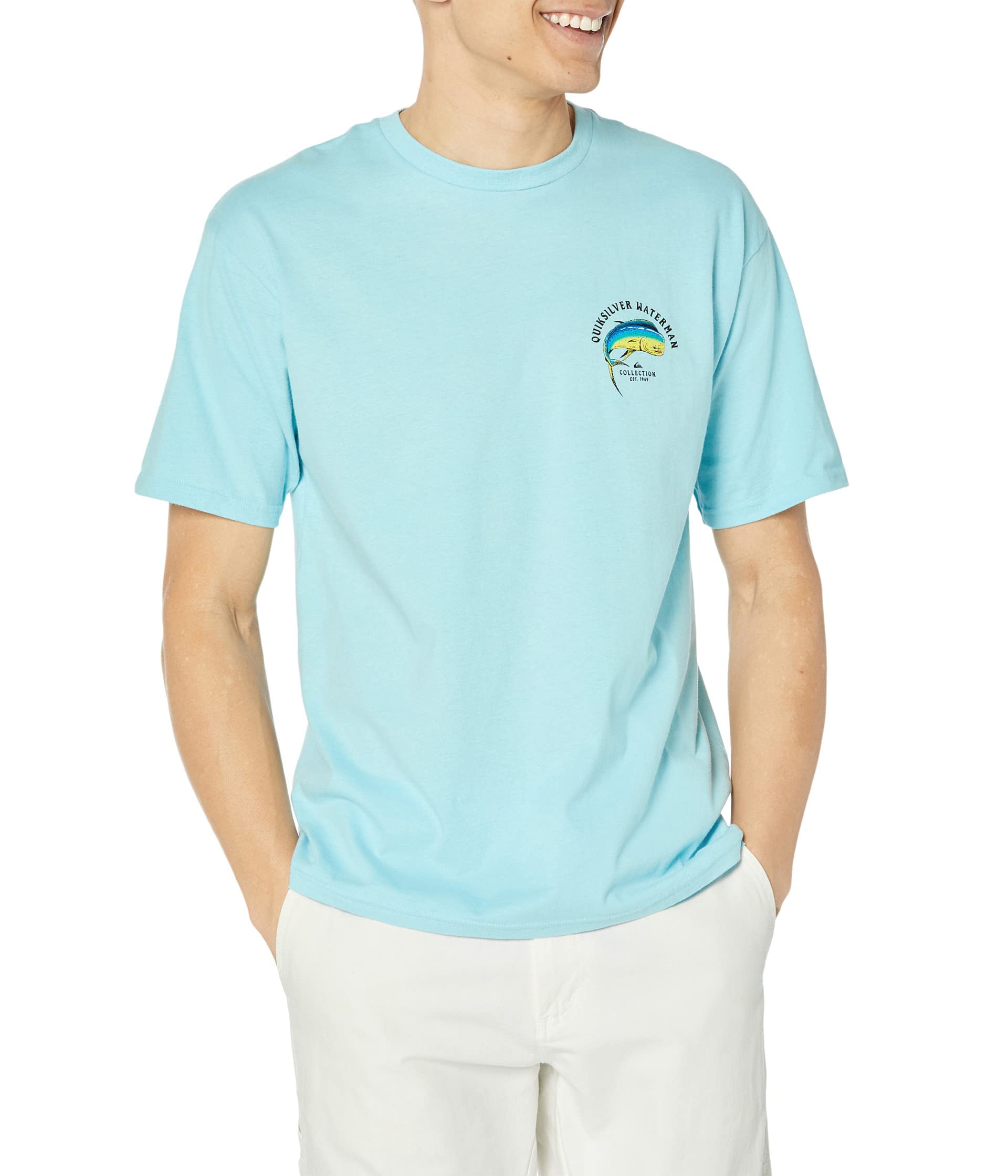 Quiksilver Men's Tension On Tee Shirt, Aquatic, Large