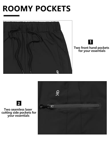 Little Donkey Andy Men’s Ultra-Stretch Quick Dry Lightweight Bermuda Shorts Drawstring Zipper Pocket Hiking Travel Golf Black XXL
