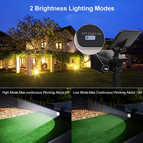 MEIKEE Solar Landscape Spotlights,2-in-1 Outdoor Solar Landscape Lights 13 LED Bulbs Waterproof Wireless Solar Powered Landscape Spotlights for Garden Patio Yard Cold & Warm White Adjustable(4 Pack)