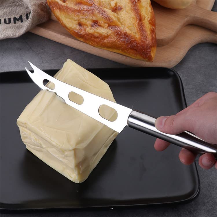 Vakitar Stainless Steel Three Holes Cheese Pizza Bread Cake Knife Kitchen Tools Easy To Carry