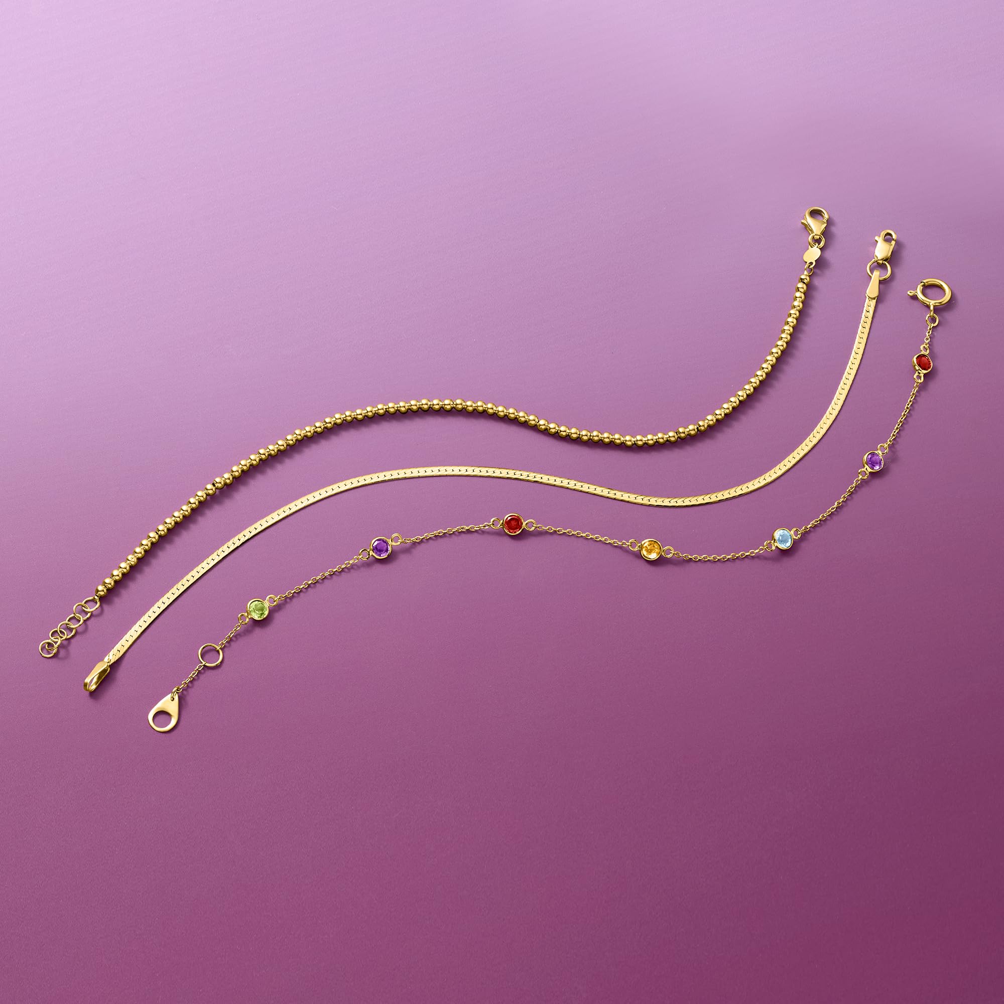 RS Pure by Ross-Simons 1.5mm 14kt Yellow Gold Herringbone Bracelet. 7 inches