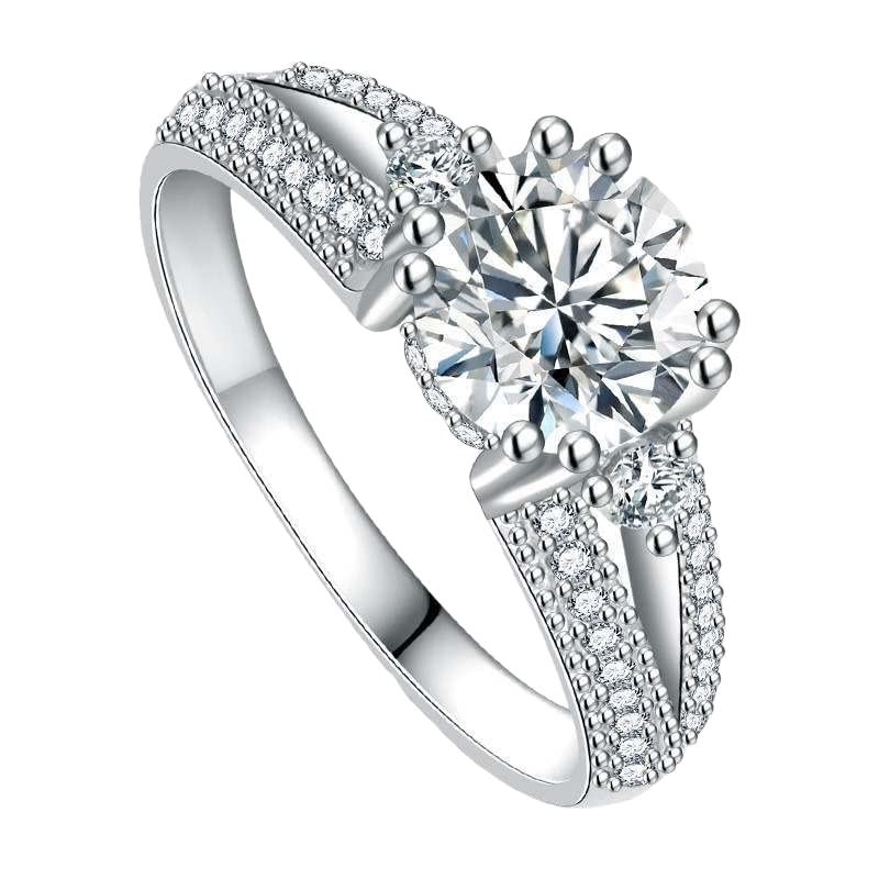 SHERRY'S JEWELS LLC 1 CT Moissanite 925 Sterling Silver Ring for Women (8)