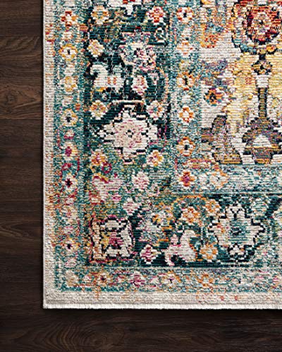 Loloi Silvia X Justina Blakeney Collection Area Rug, 6' x 8'8", Stone/Teal