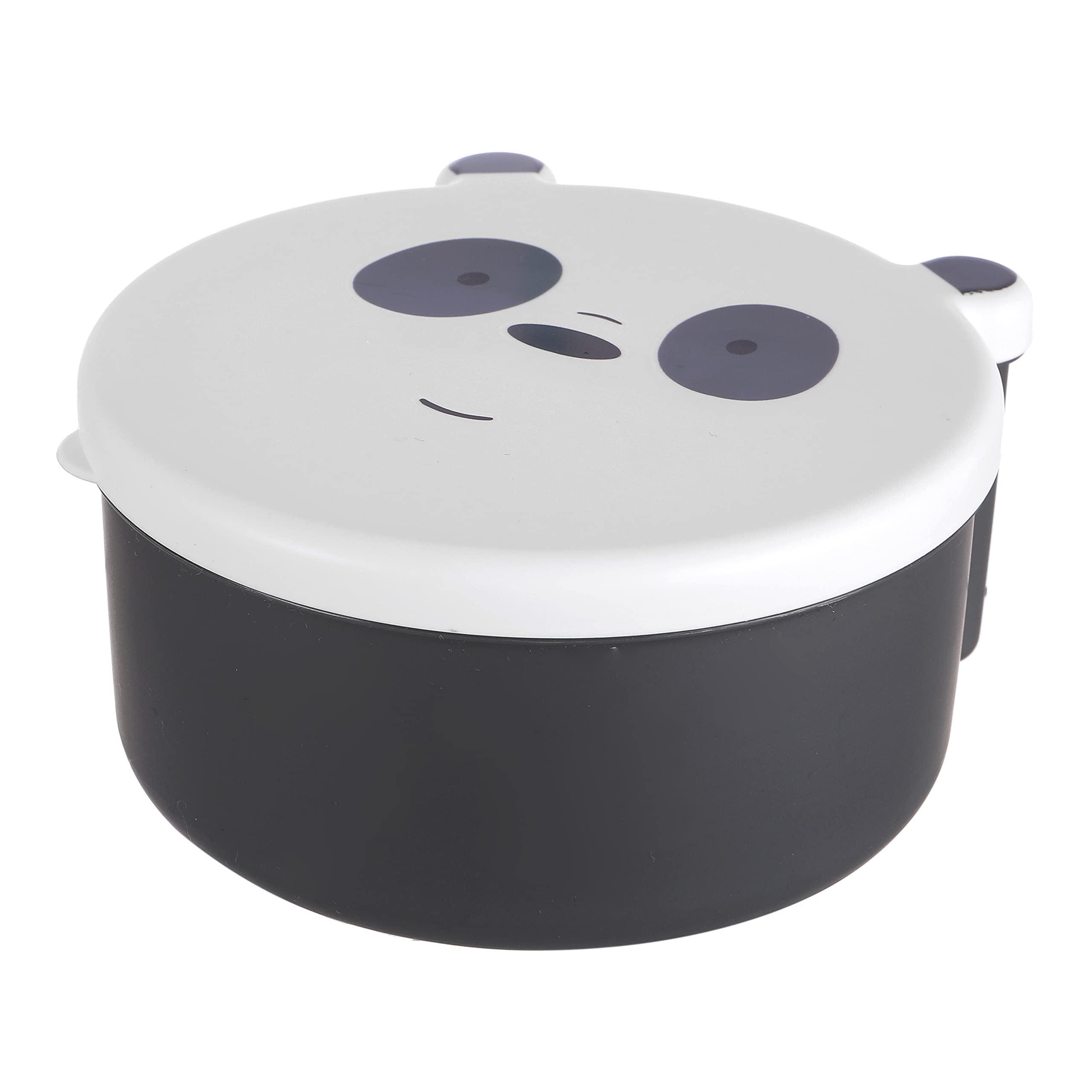 MINISO We Bare Bears Plastic Food Container 4 Pcs Set,Food Storage Box with BPA-FREE Leakproof Bento Lunch Box with Lids for Adults Kids (Panda)