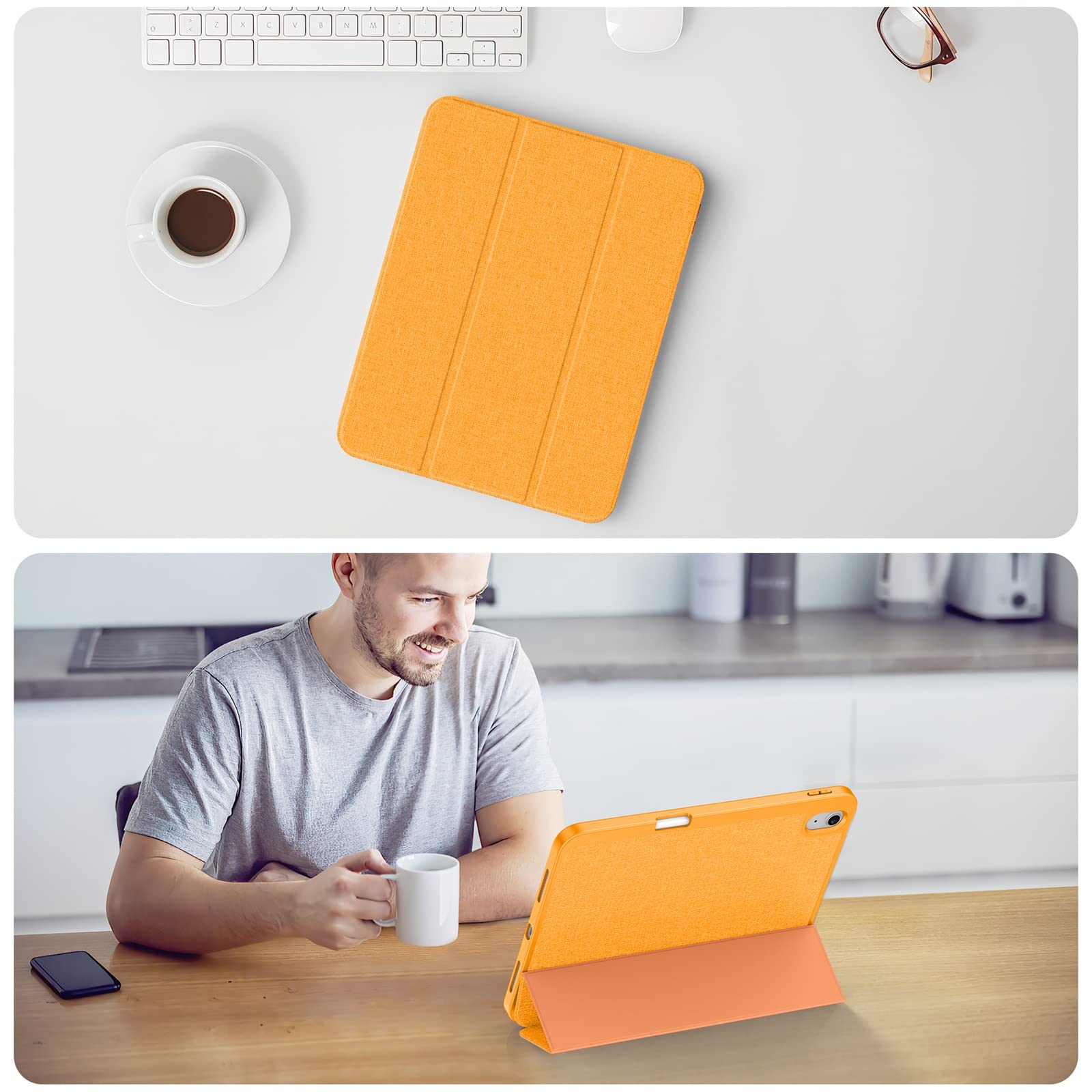 Soke New iPad 10th Generation case 2022 10.9 Inch with Pencil Holder - [Full Body Protection + Auto Wake/Sleep+ Soft TPU Back Cover], Book Black