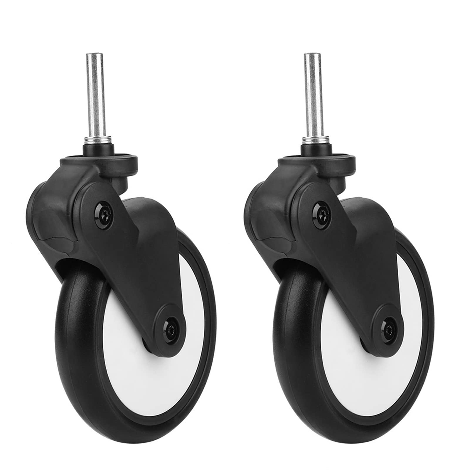 Stroller Wheels Replacement, Baby Duet Strollers Front Back Wheel 360 Degree Rotation Universal Jogger Caster Set Rubber Tire Tube Accessories Kids Carriage for Wheelchairs Rollators Walkers 1 Pair