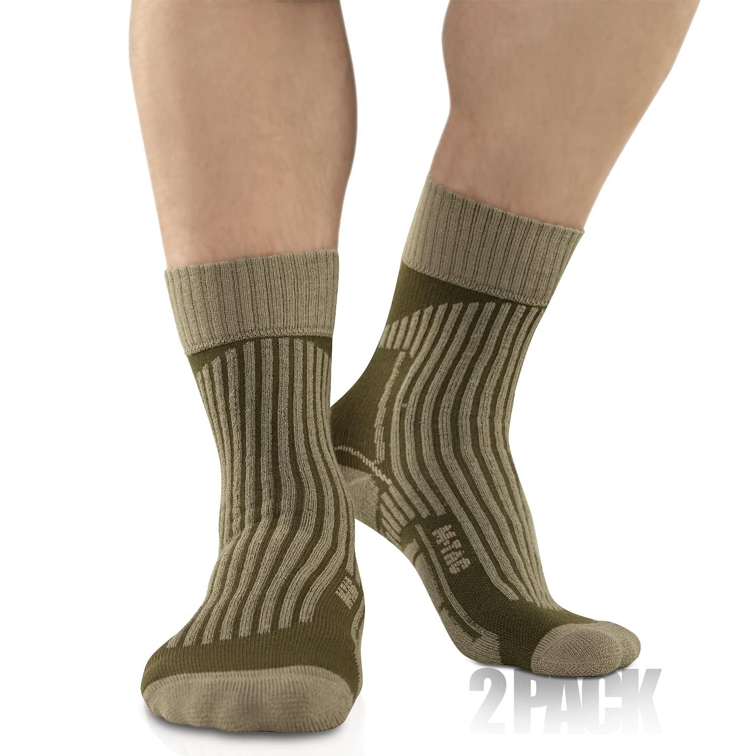 M-Tac Knee High Tactical Socks 2 Pack - Military Lightweight Coolmax Moisture Wicking Army Combat Socks (OCP, L)