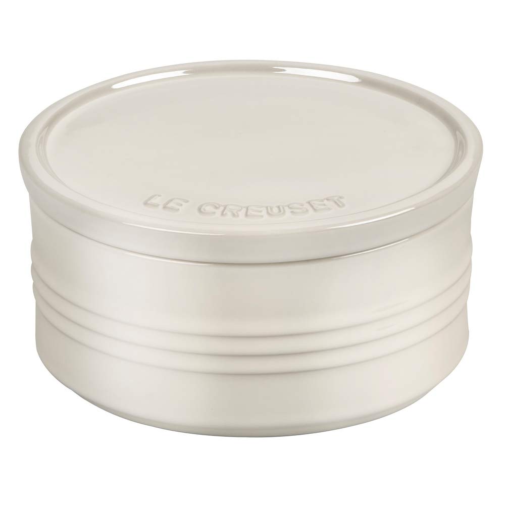 Le Creuset Stoneware Canister with Lid, 23 oz. (5.5" diameter), Metallic Meringue