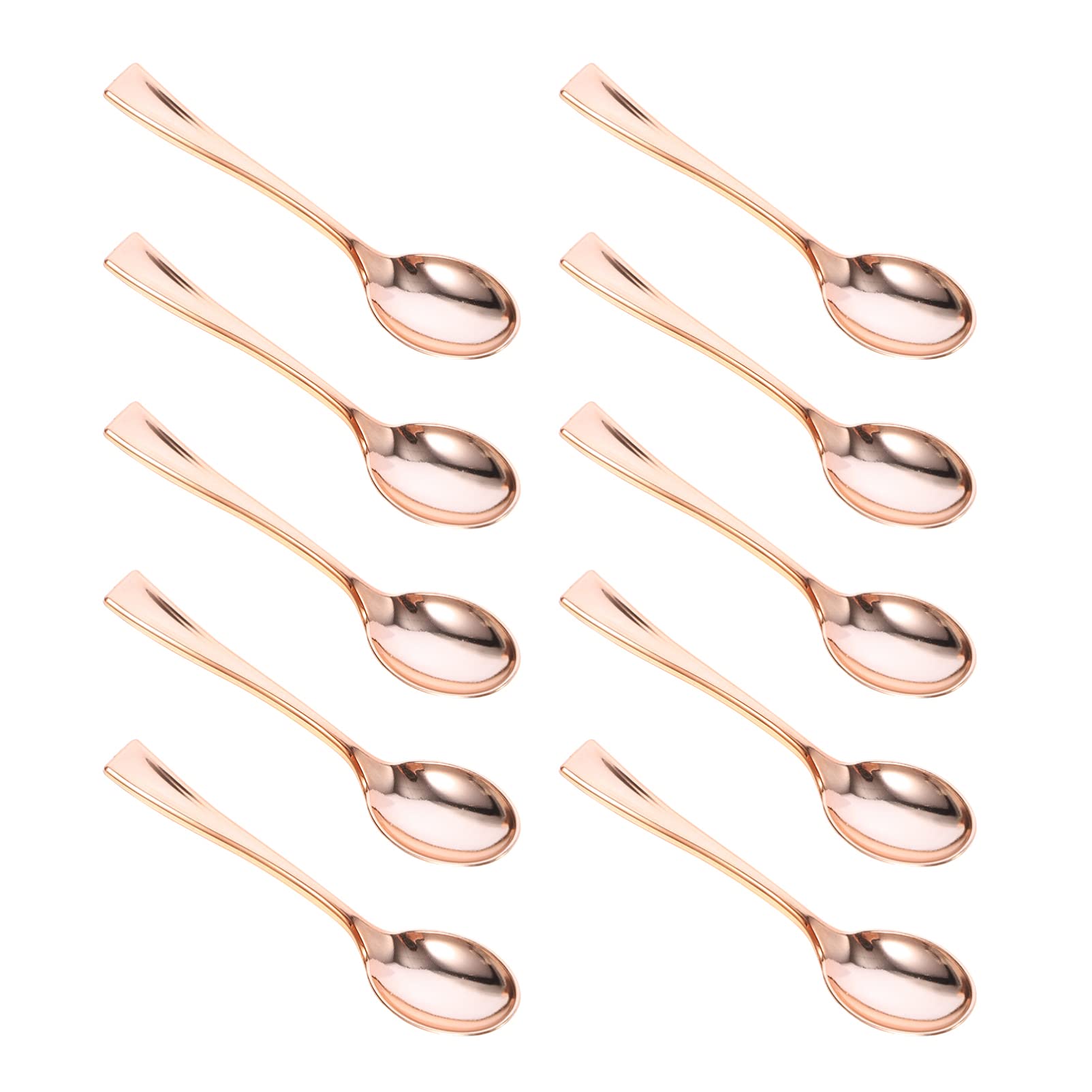 Plastic Spoons Mini Disposable Spoon: Cabilock 24 Pcs Rose Gold Serving Spoon 3.8 inch Dessert Spoon Small Spoons for Dessert, Sampling Appetizers, Honey, Parties, Picnics