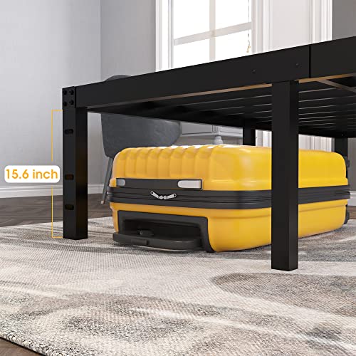 yookare 18 Inch Tall and Strong Platform Metal Bed Frame/Easy Assembly Mattress Foundation/ 4000lbs Heavy Duty Frame with Steel Slat Support/No Noise/No Box Spring Needed,Twin