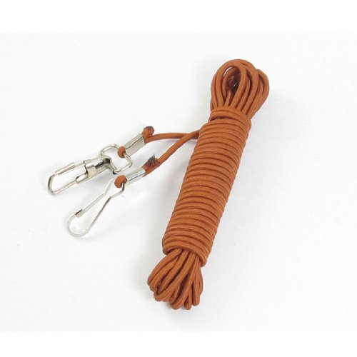 Qtqgoitem 5M Fishing Tackle Clip Hook Brown Stretchy Safety Rope Line Cord Cable (model: 3bd 31b b24 6d6 995)