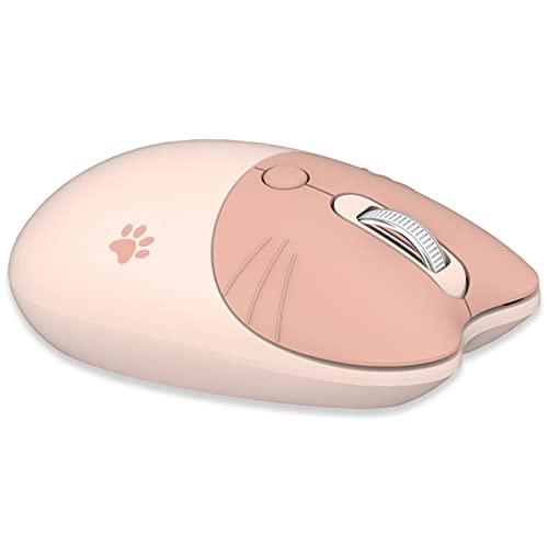 SHUOOFU Bluetooth Dual Wireless Mouse, Cute Women's 2.4G Bluetooth Wireless Mouse with USB Receiver, Ergonomic Mouse Compatible with Laptop, iPad, MacOS, PC, Windows, Android