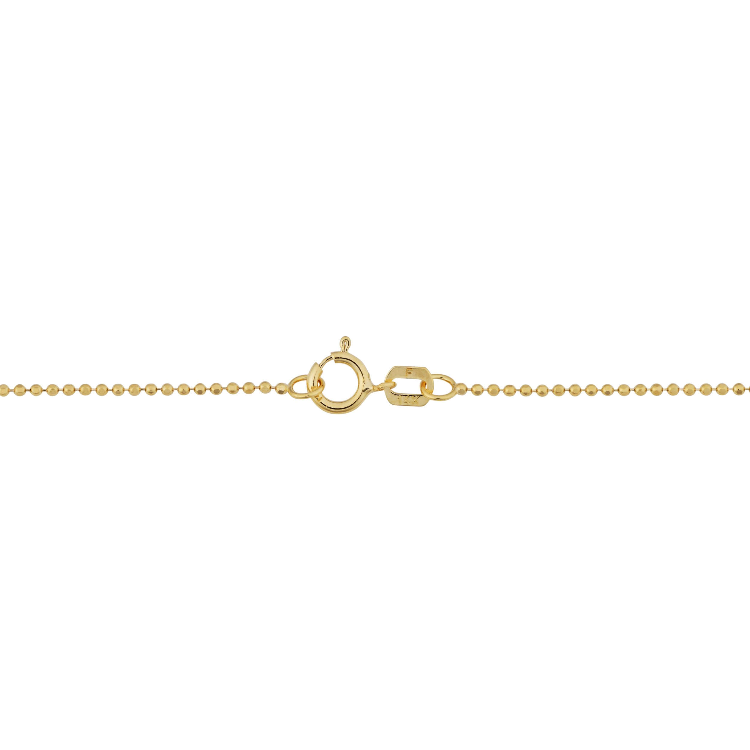 Kooljewelry 14k Yellow Gold 1 mm Diamond-cut Bead Ball Chain Necklace (20 inch)