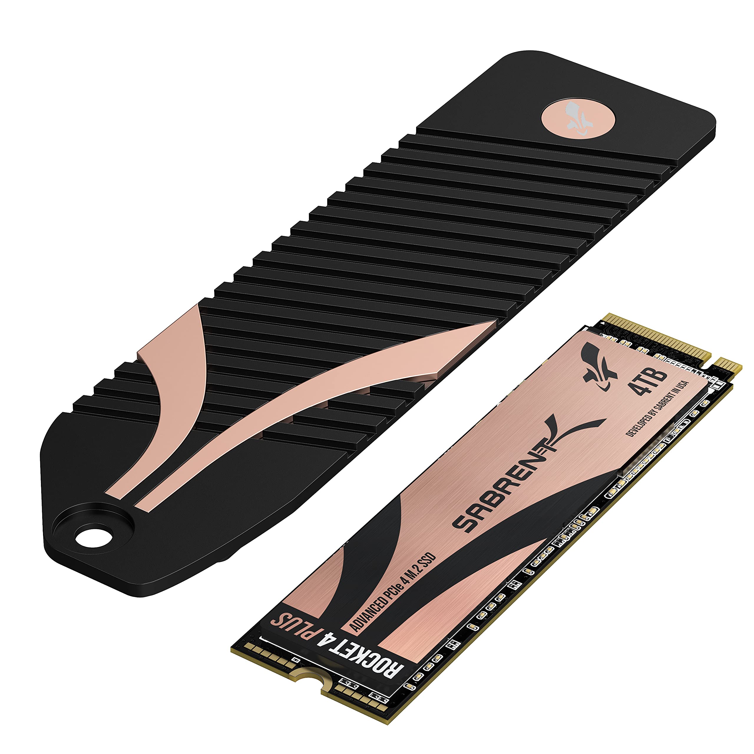 SABRENT 4TB Rocket 4 Plus NVMe 4.0 Gen4 PCIe M.2 Internal Extreme Performance SSD + M.2 NVMe PS5 heatsink Combo (SB-RKT4P-PSHS-4TB) + Playstation DualSense Wireless Charging Station