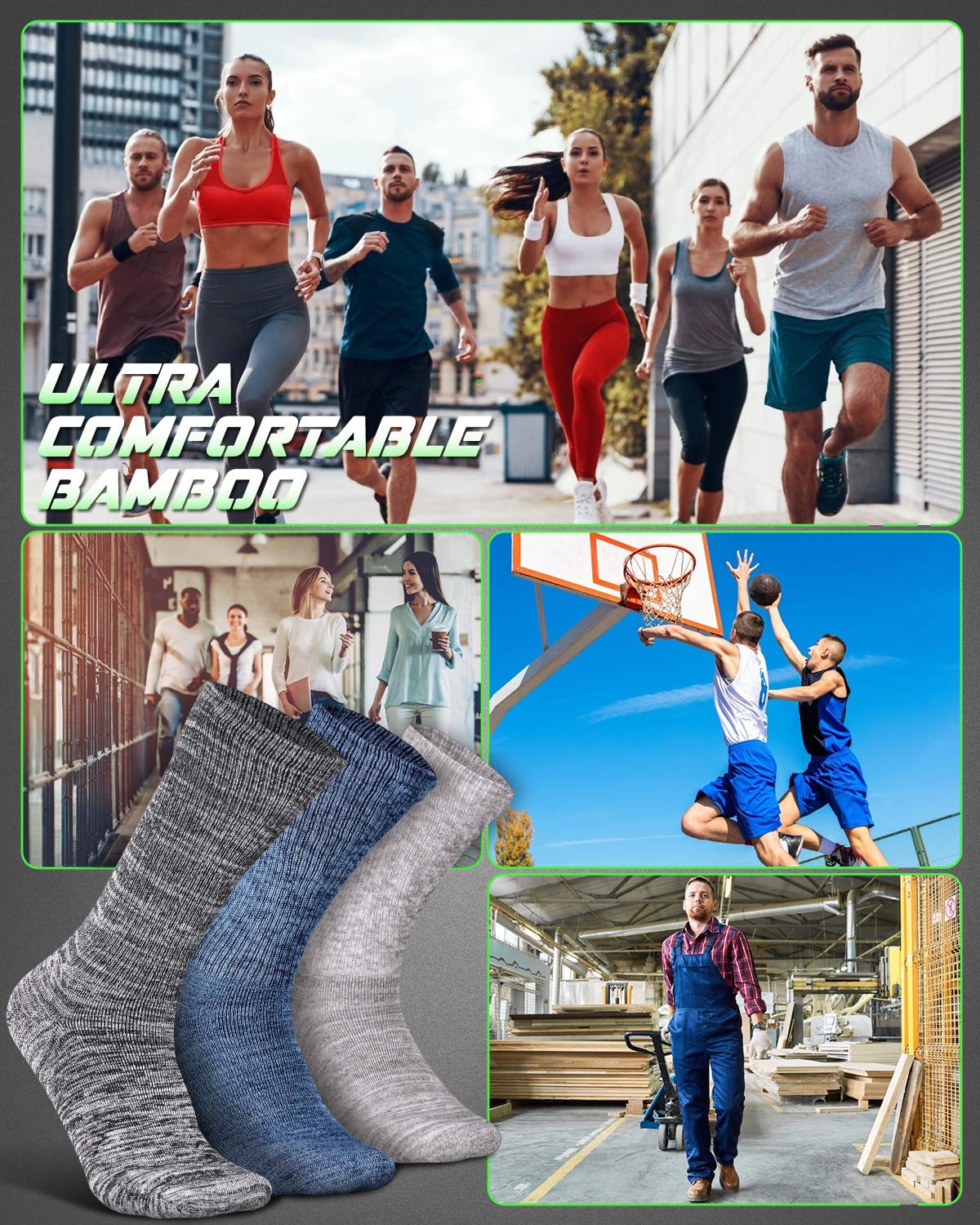 LIN Diabetic Socks for Men & Women, Non-Binding Circulatory Extra Wide Top Socks, Edema Neuropathy Lymphedema, 4,6,12 Pairs