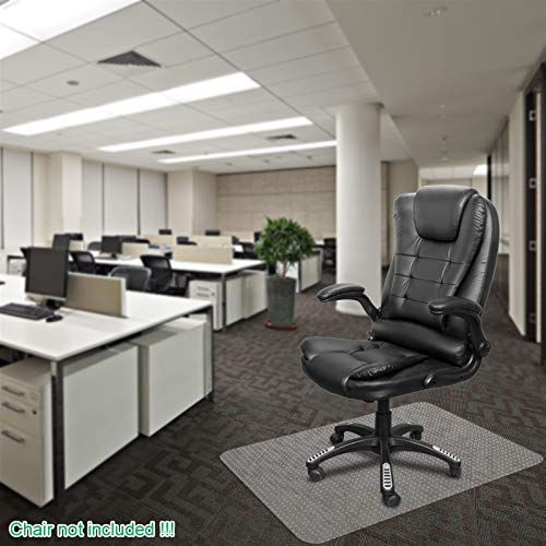 Kcelarec Office Chair Mat for Carpet,Computer Desk Chair Mat with Nail– Easy Glide Rolling Plastic Floor Mat for Office Chair on Carpet for Work, Home, Gaming (Style 2-35.43 x 47.24 x 0.08)