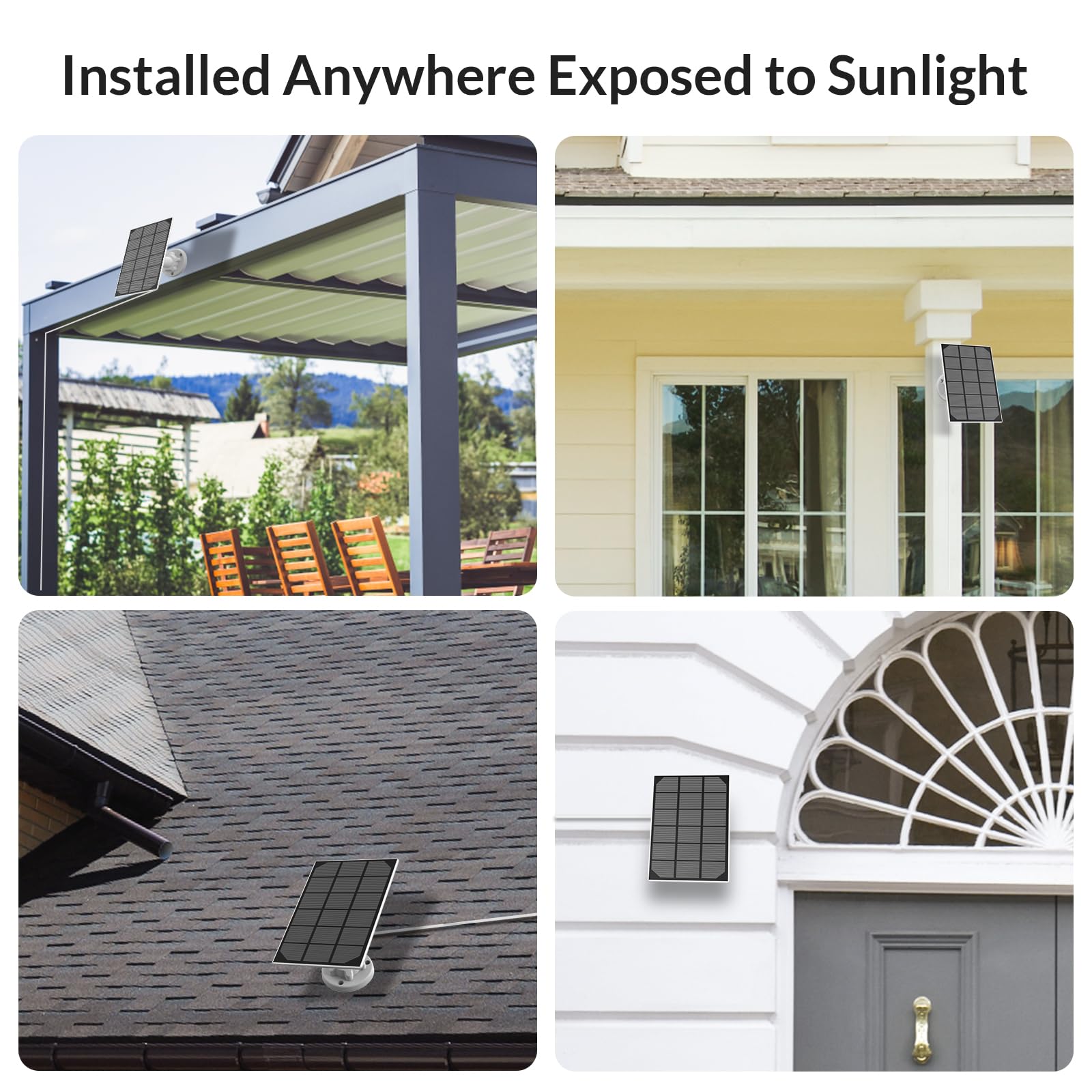 NETVUE USB Solar Panel for Sentry Plus DC 5V Security Camera (Not Work for Birdfy), Solar Panel Charger with 10 FT Charging Cable, IP65 Waterproof, Continuously Charging, 360° Adjustable Mounting